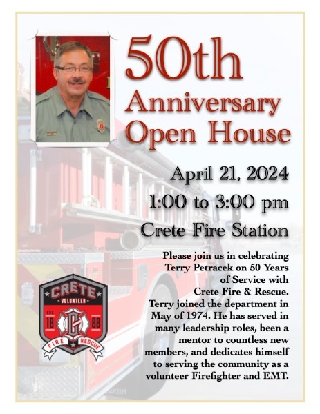 City of Crete Nebraska - Petracek honored for 50 years on CVFD